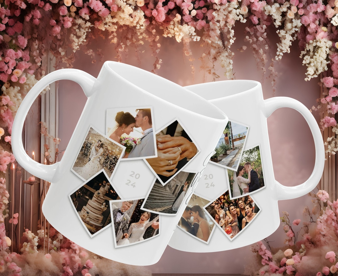Personalized Wedding Mug With Names & Picture, Custom Couple's Coffee ...