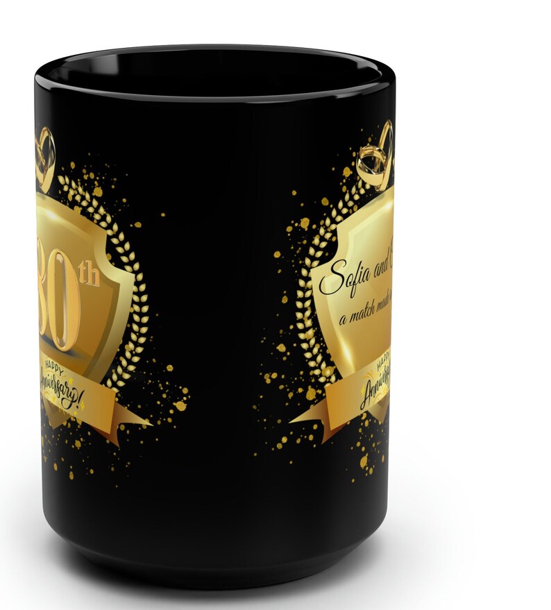 Custom Design Mug80th Anniversary Mug, 80th Wedding Anniversary Gift ...