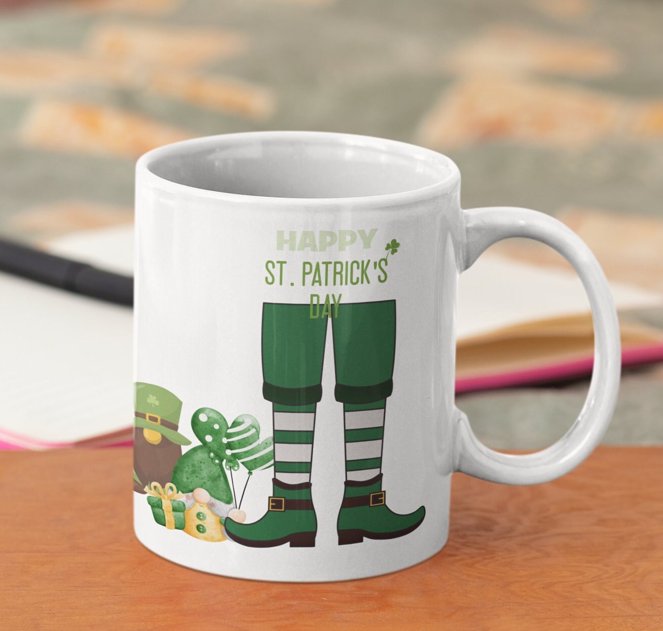 Saint Patricks Day Mug, Shamrock Colorful Beverage Cup, Shamrock Mug ...