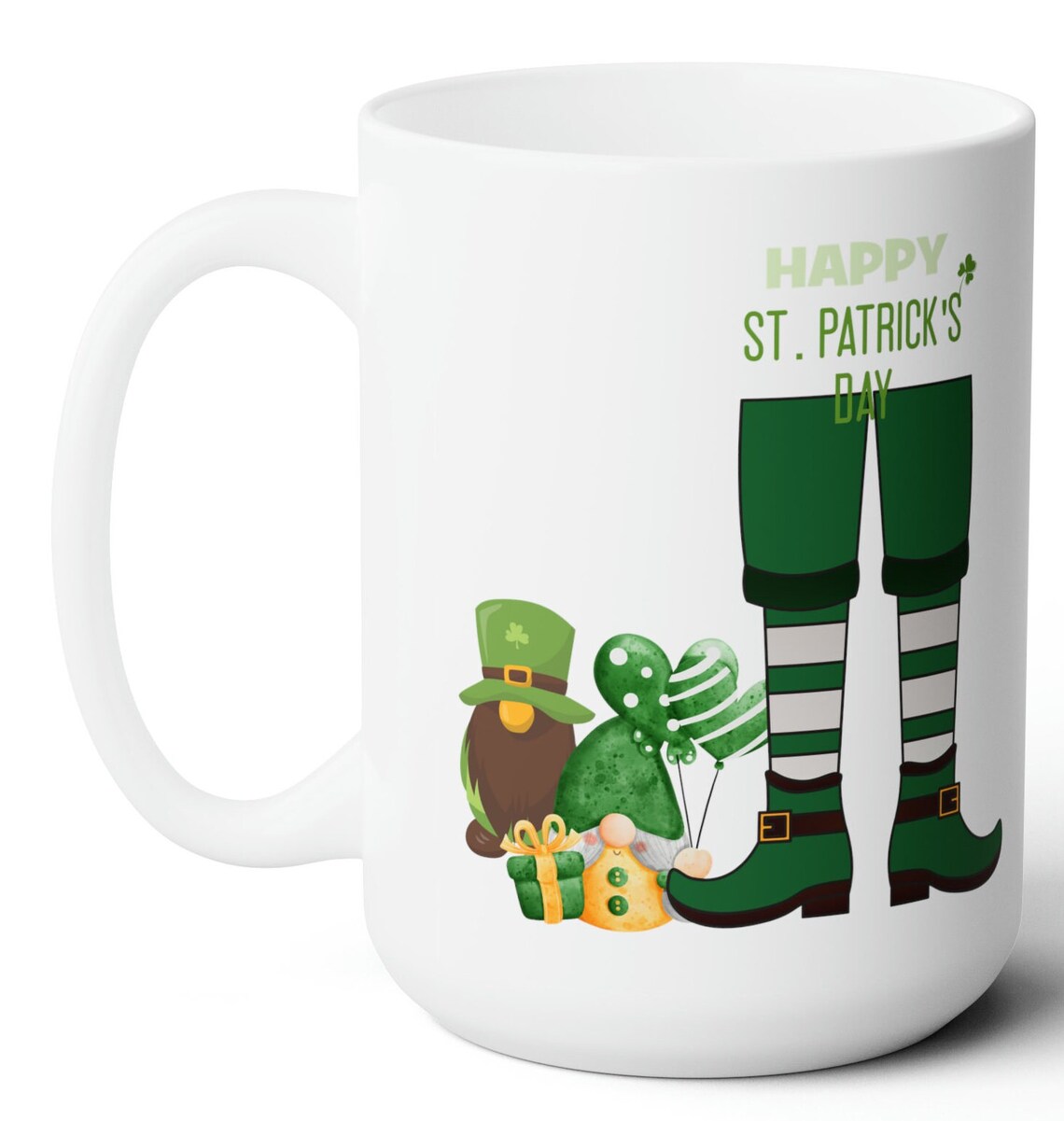 Saint Patricks Day Mug, Shamrock Colorful Beverage Cup, Shamrock Mug ...