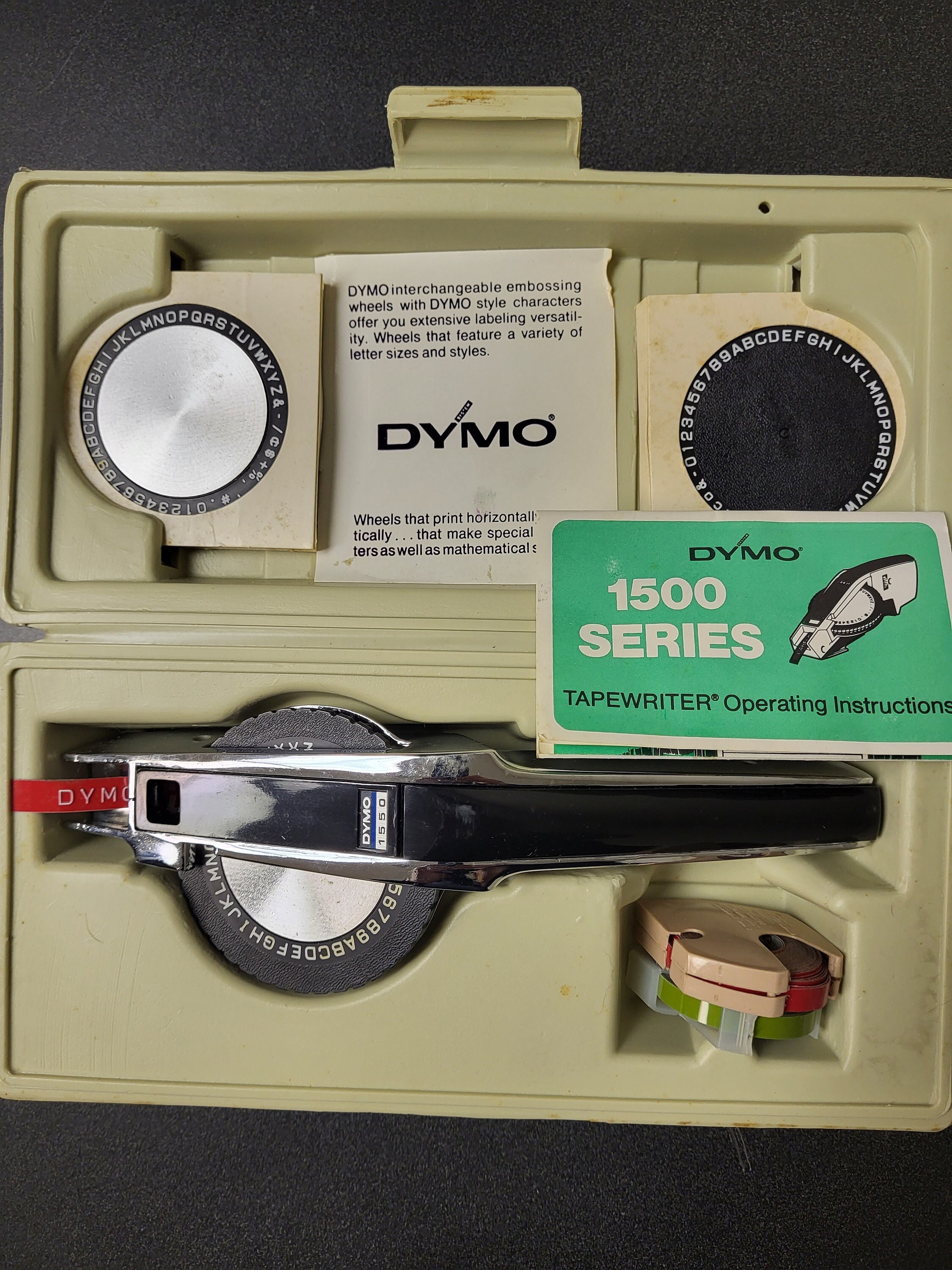 Vintage DYMO 1550 Labeling Kit Tapewriter 3 Wheel Bundle - Etsy