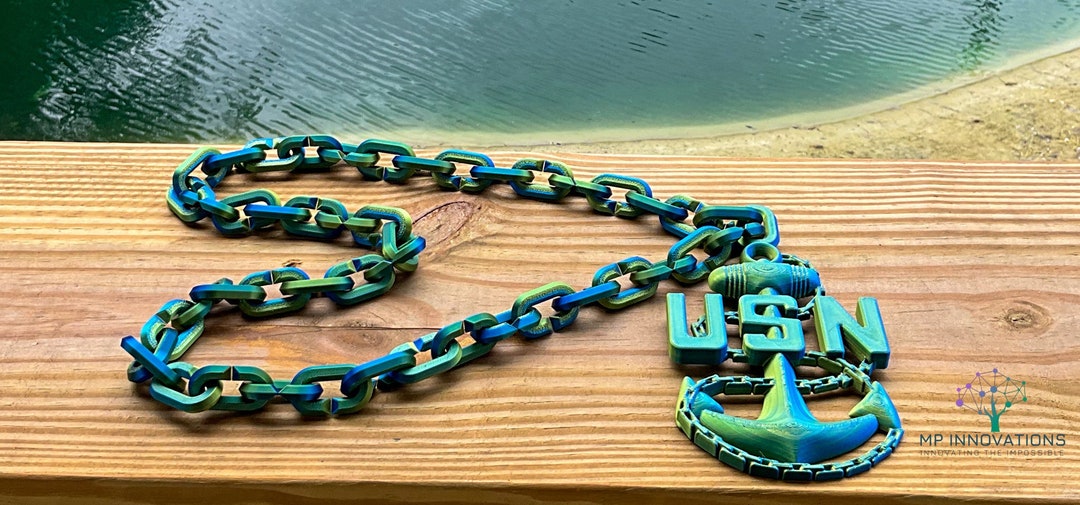 Custom 3D Printed Navy Chief Anchor Necklaces With Chain - Multiple ...