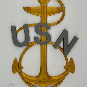 3D Printed US Navy Chief Petty Officer Anchor: Vintage Style, Custom ...