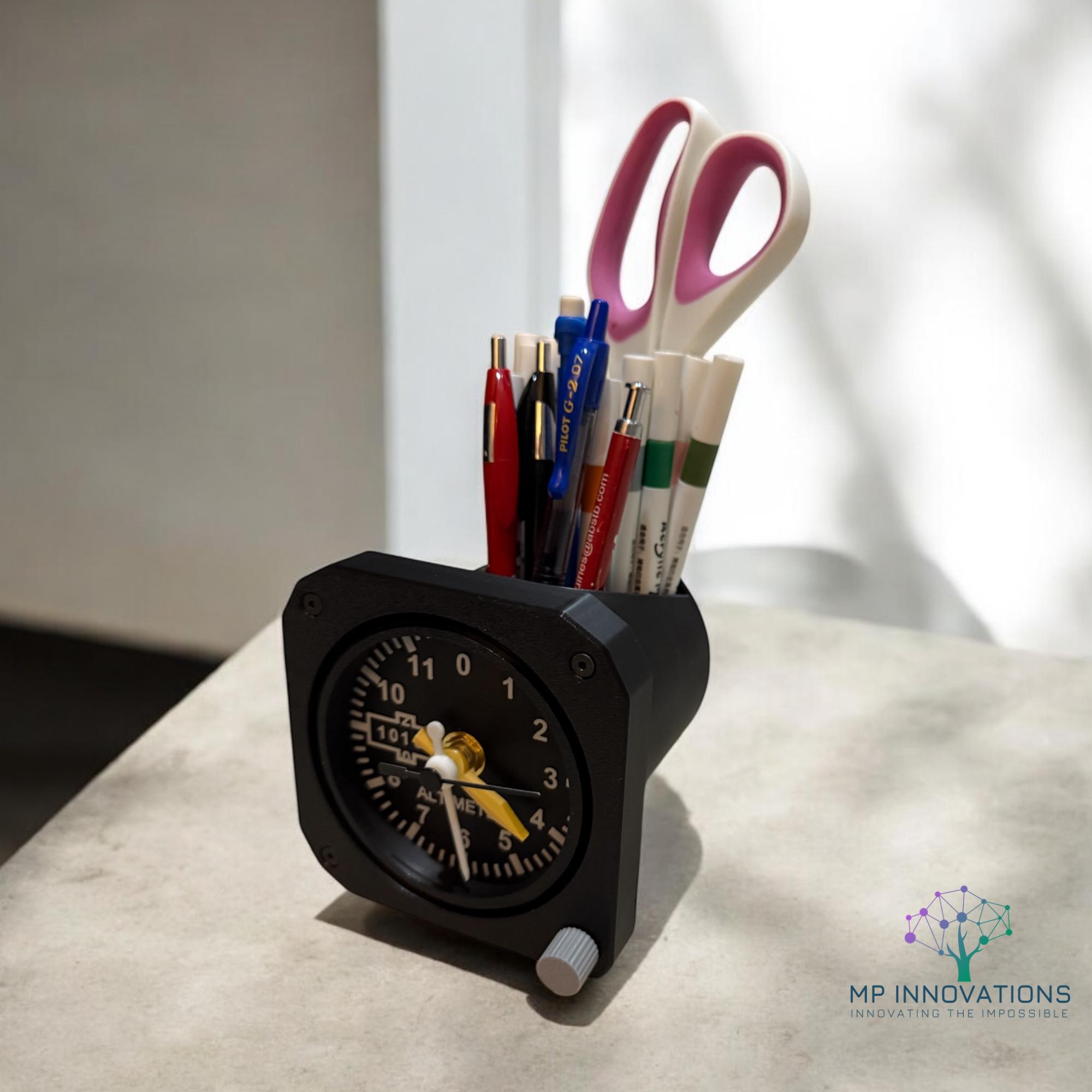 3D Printed Functional Altimeter Clock - Desk Accessory Organizer With ...
