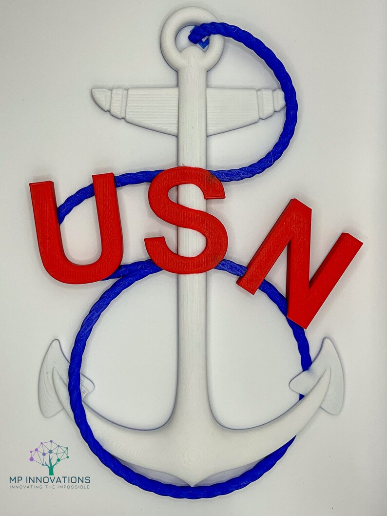 3D Printed US Navy Chief Petty Officer Vintage Style Anchor - Custom Sizes and Colors Available ...