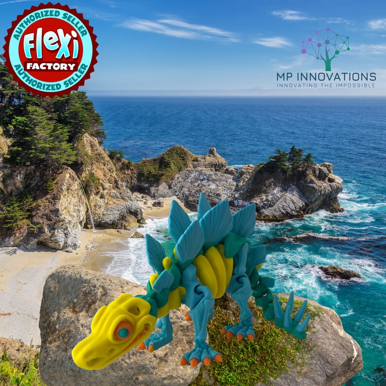 Authorized Flexi Factory 3D Printed Articulating Stegosaurus Skeleton ...