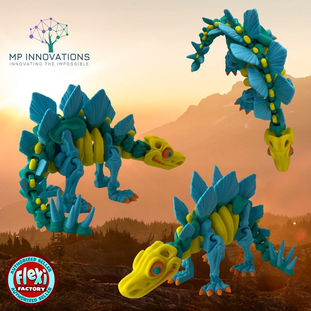Authorized Flexi Factory 3D Printed Articulating Stegosaurus Skeleton ...