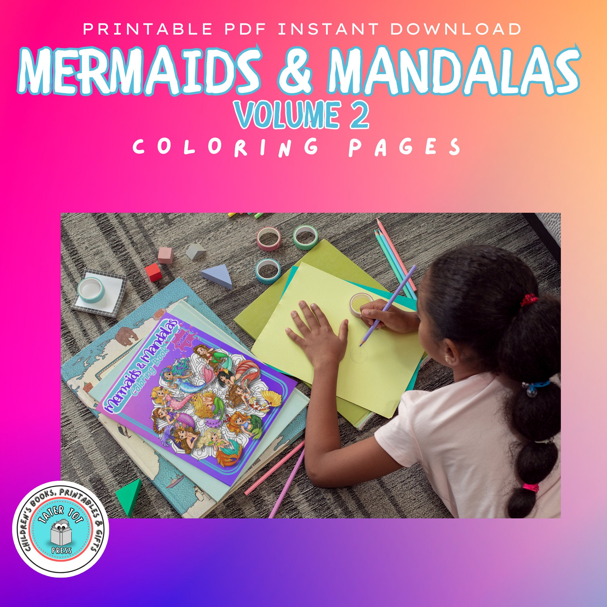 Mermaid Mandala Coloring Pagesvol 2 Instant Digital - Etsy