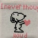 Boygenius Snoopy Valentine Cross Stitch - Etsy
