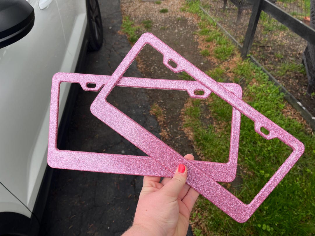 Iris Pink Glitter Resin License Plate Frame Set of 2 - Etsy