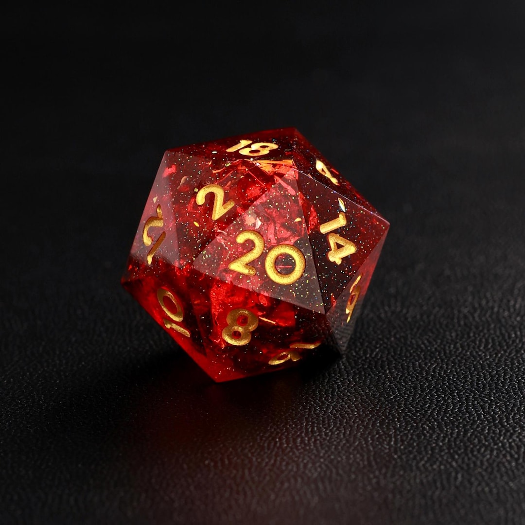 Full Set Red DND Dice Set, Fire Red Sharp Edge D&D Dice Full Set ...