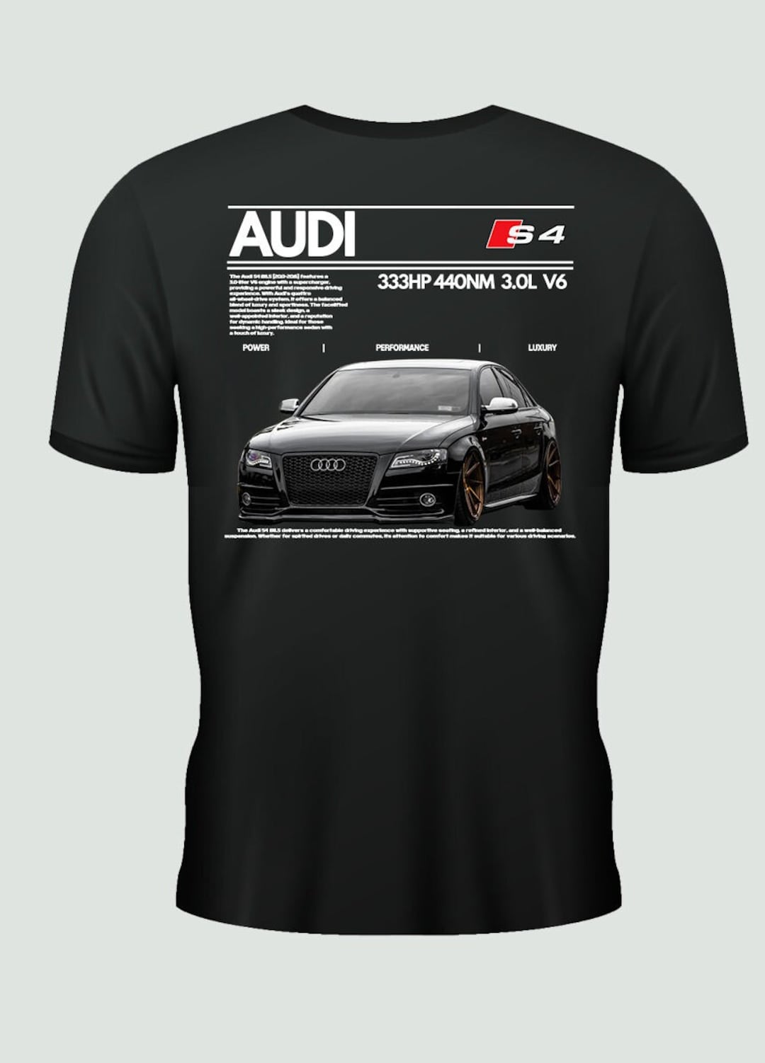 Audi S4 Specs Tshirt Black Turbolagstore Quattro V6 B8.5 - Etsy