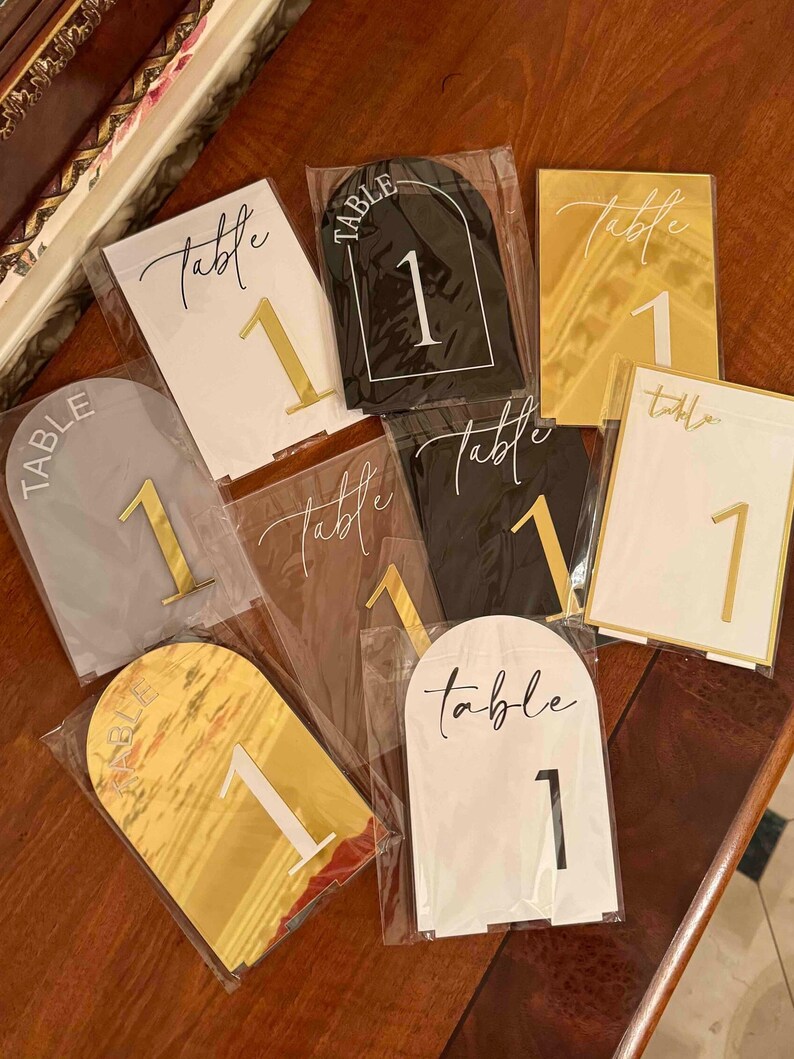 Frosted Arch Acrylic Table Numbers With Stand Wedding Table Decor ...