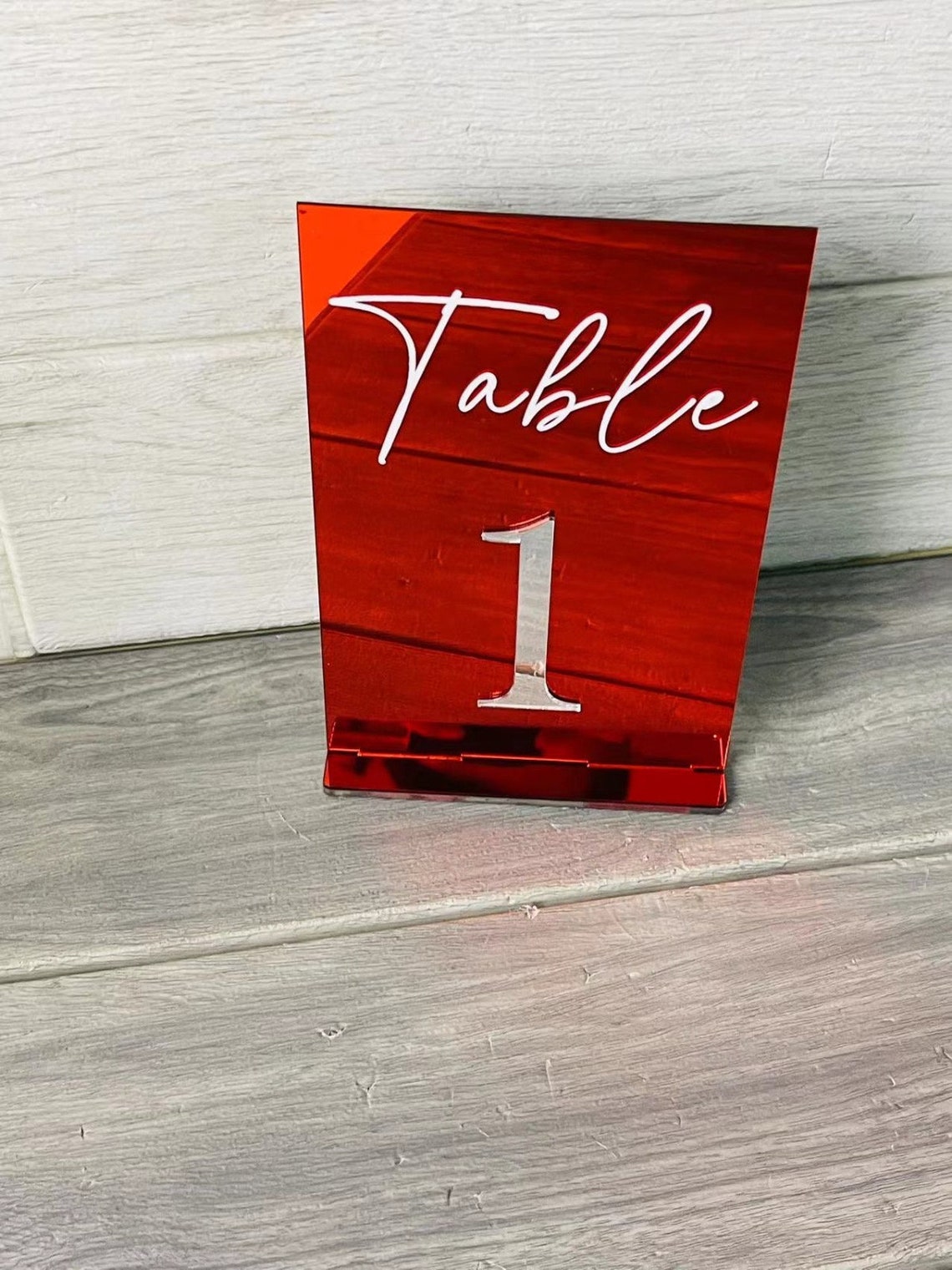 RED Acrylic Table Numbers With Stand Wedding Table Decor Red Acrylic ...