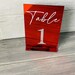 RED Acrylic Table Numbers With Stand Wedding Table Decor Red Acrylic ...