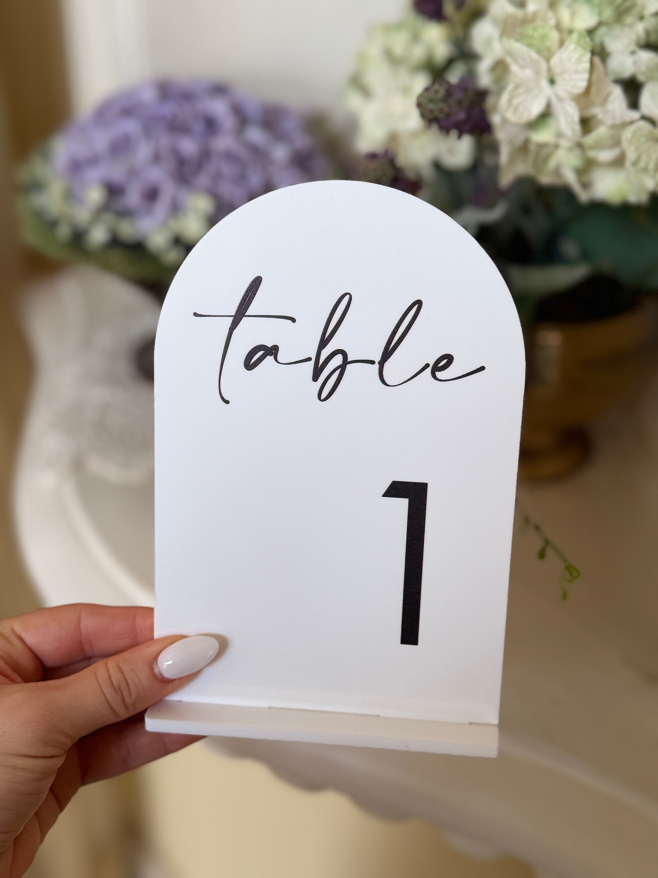 Classic White Arched Acrylic Table Numbers Wedding Table Decor Acrylic ...