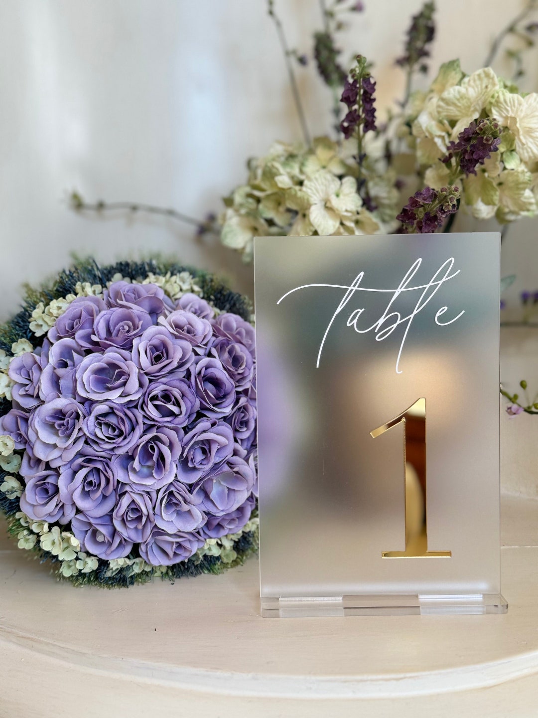 Frosted Acrylic Table Numbers With Stand Wedding Table Decor Frosted ...