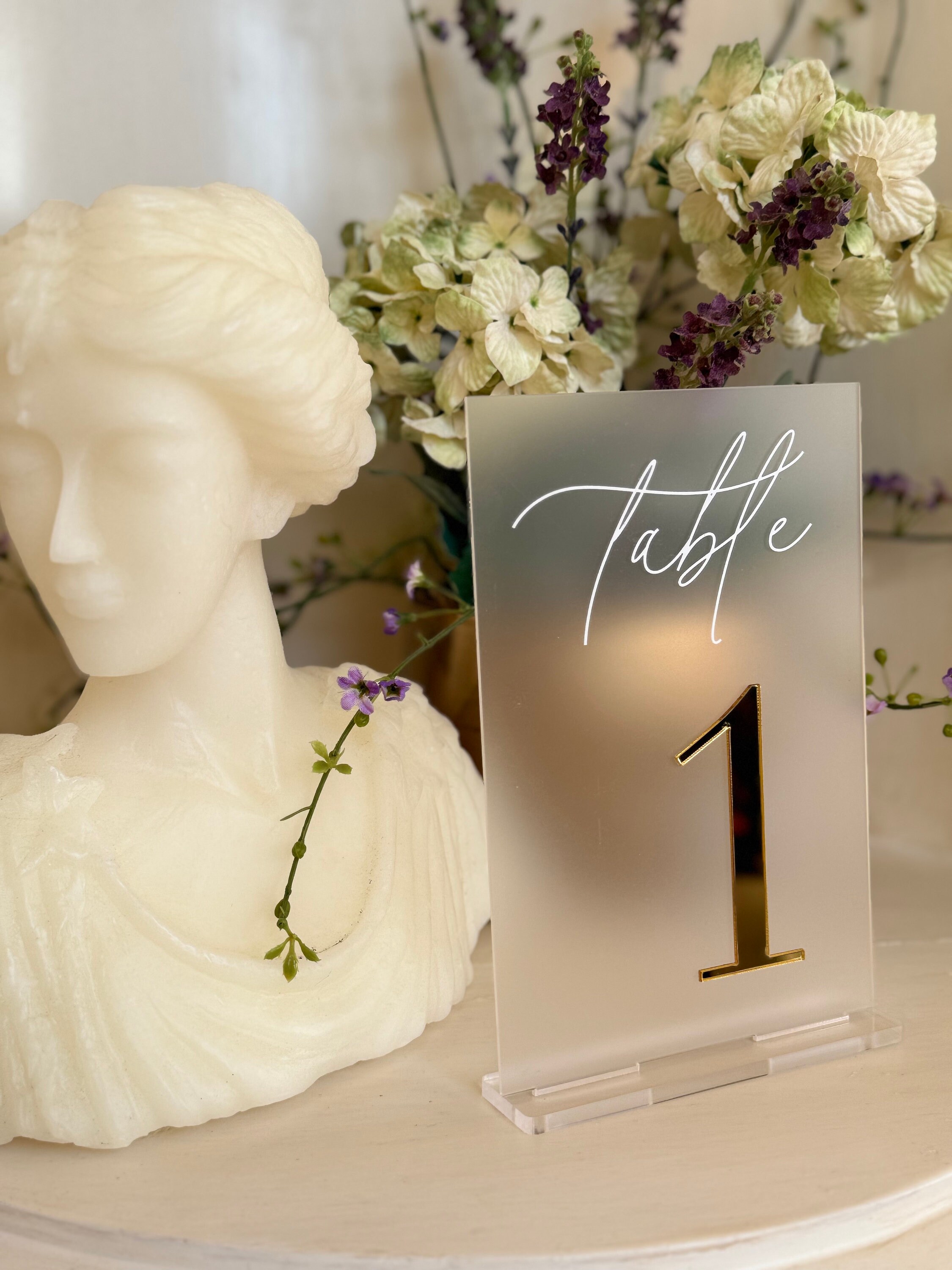 Frosted Acrylic Table Numbers With Stand Wedding Table Decor Frosted ...