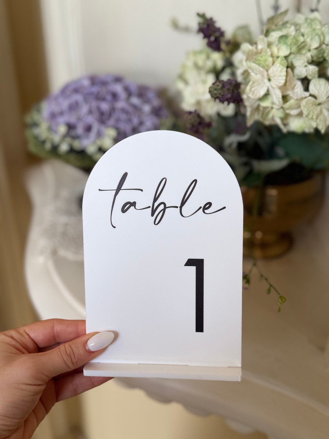 Classic White Arched Acrylic Table Numbers Wedding Table Decor Acrylic ...