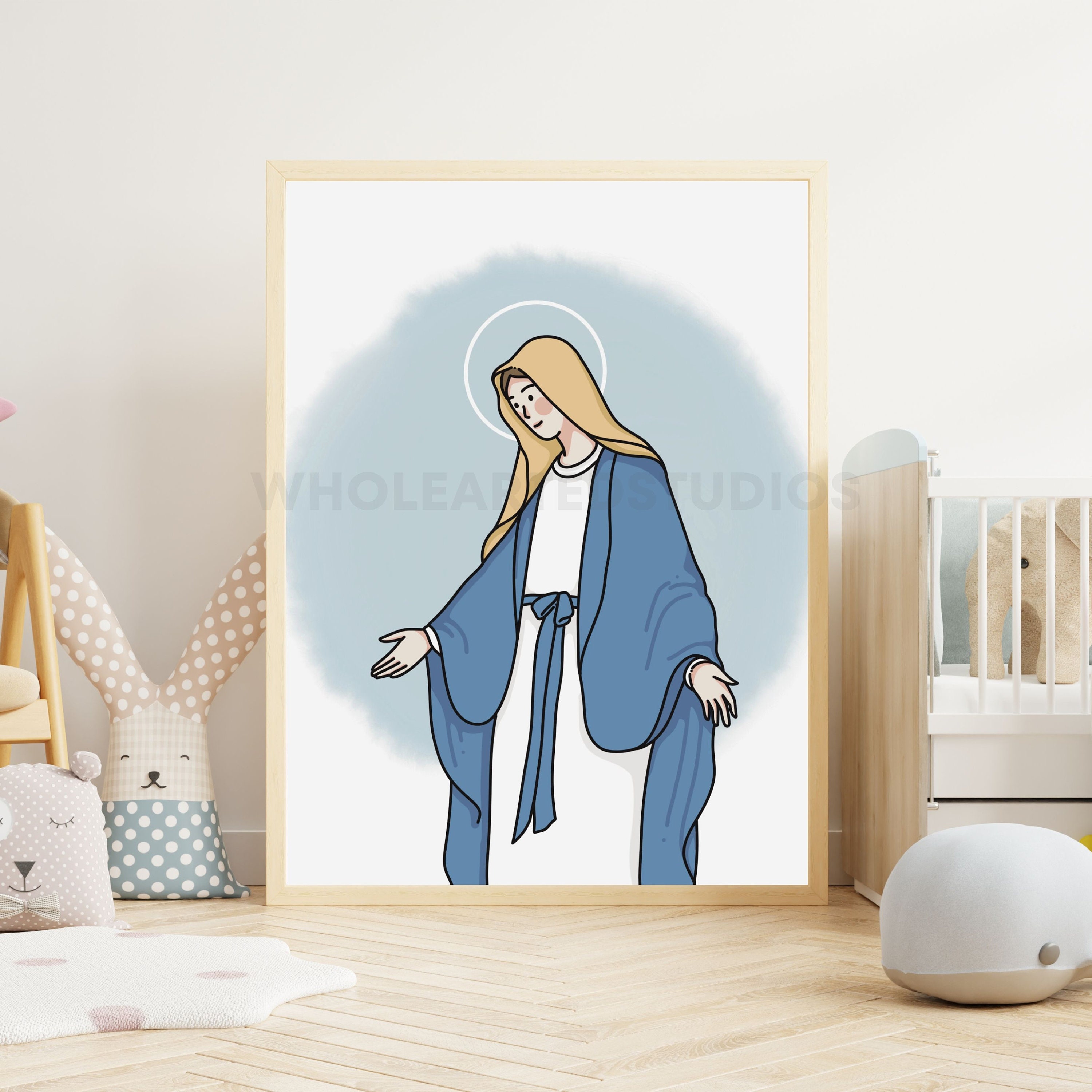 Blessed Virgin Mary Digital Print, Immaculate, Conception of Mary ...