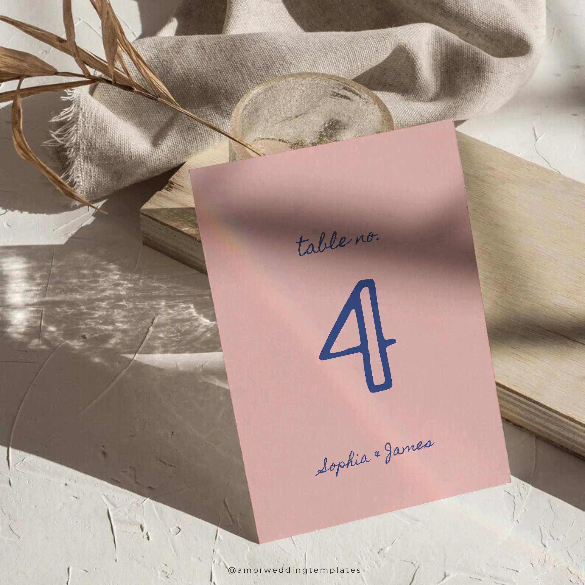 Handwritten Wedding Table Number Reception Table Number Cards Printable ...