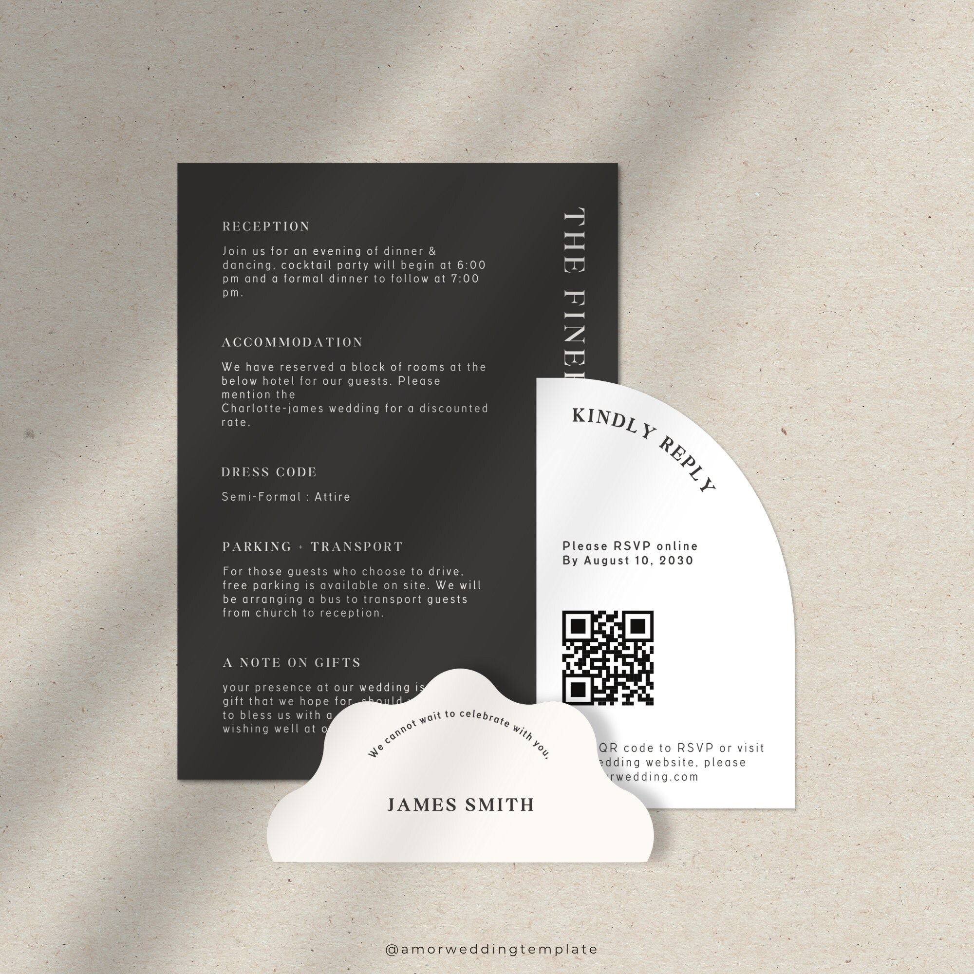 Wavy Wedding Invitation Simple Template Wedding Invitation Shape Cricut ...