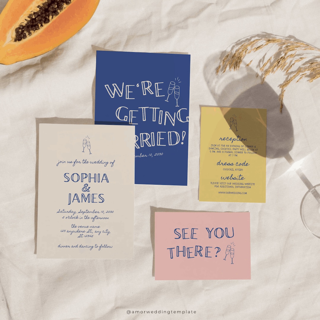 Handwritten Wedding Invitation Template: Vintage Style (editable Canva ...