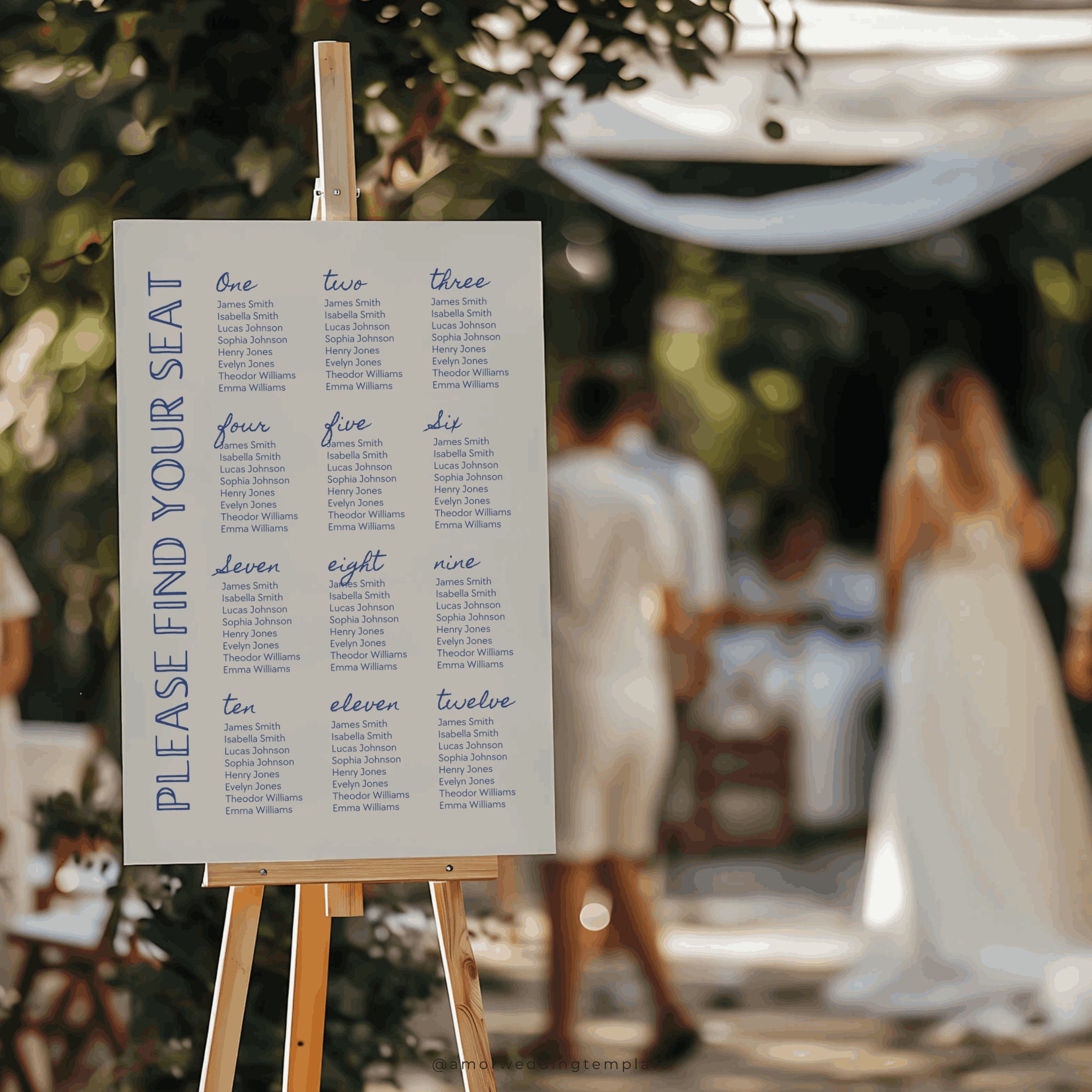 Reception Seating Chart Template Wedding Seating Chart Printable Frame ...