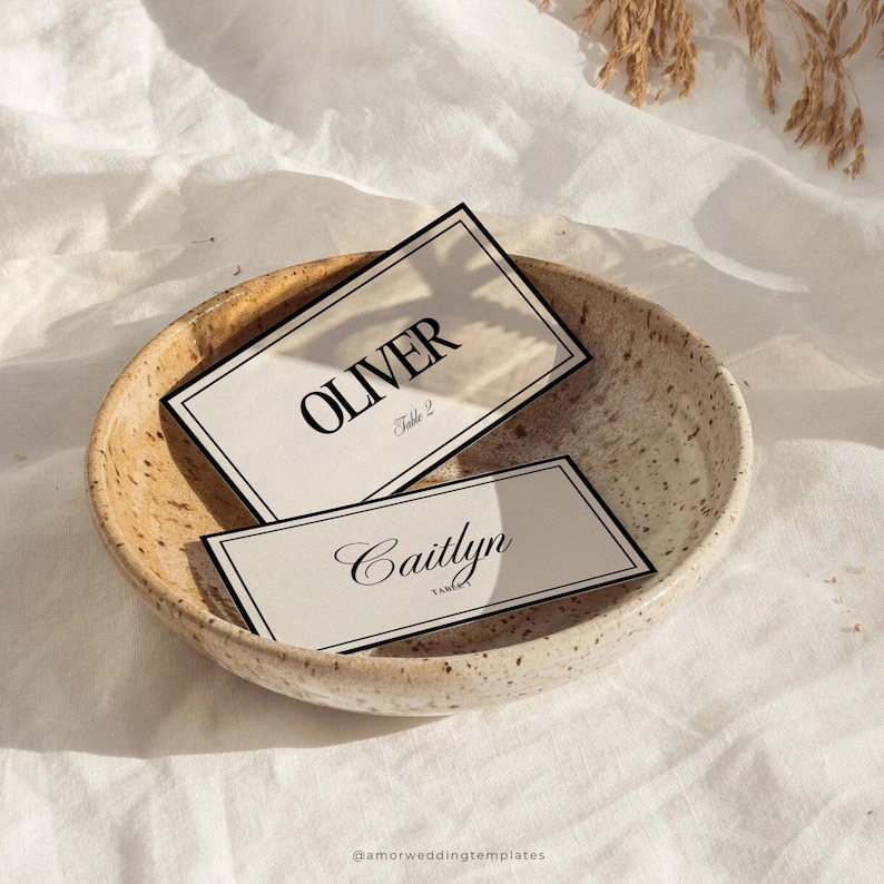 Elegant Place Card Template Classy Dinner Name Tags Printable ...