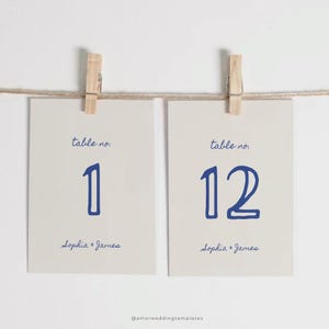 Handwritten Wedding Table Number Cards: Whimsical Decor (digital ...