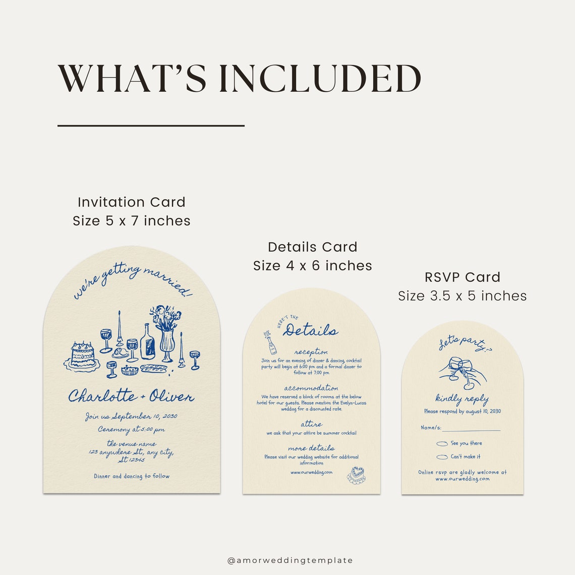 Wedding Invite Handwritten, Arch Wedding Invite Suite, Hand Drawn ...