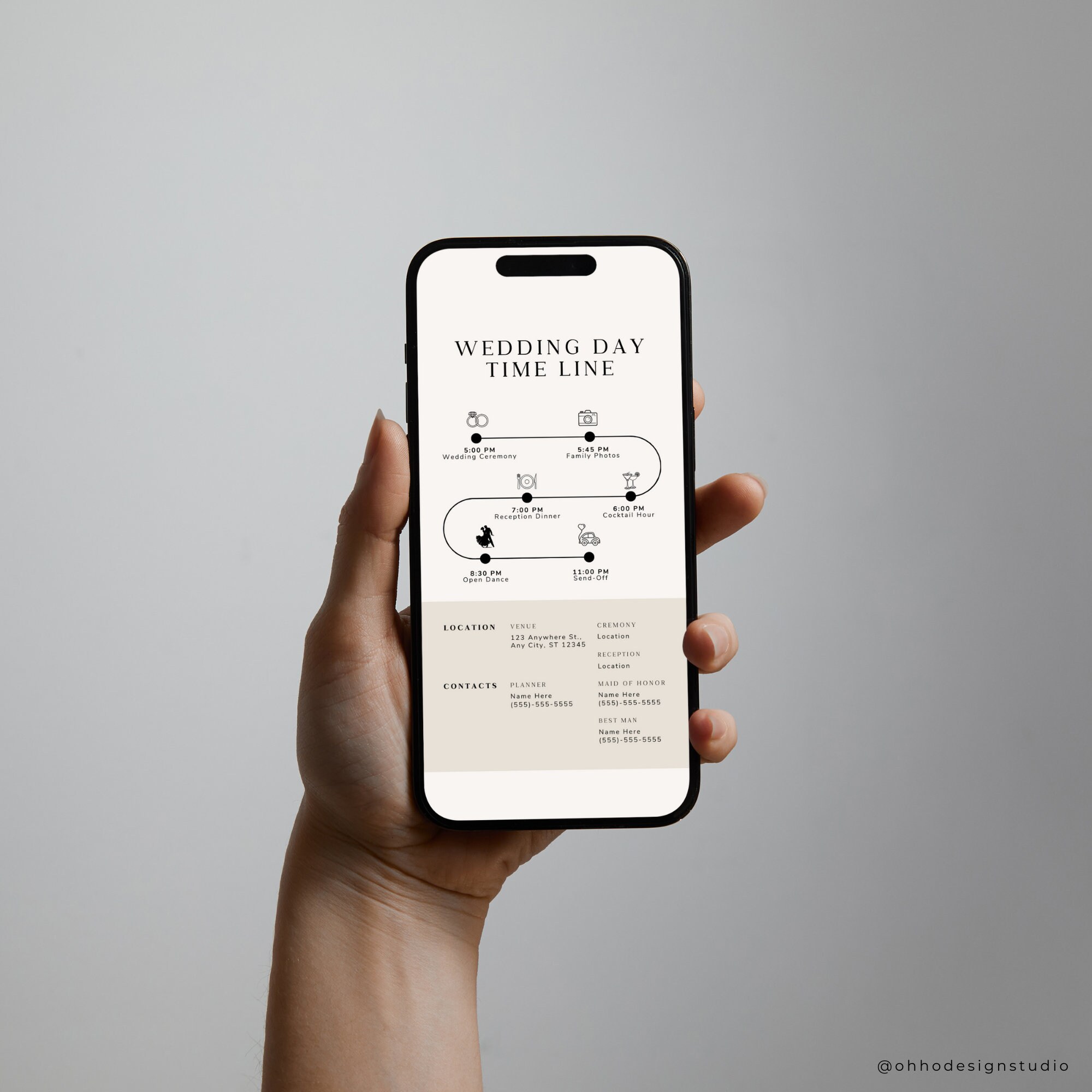 Mobile Wedding Day Timeline Template, Wedding Weekend Timeline, Bridal ...