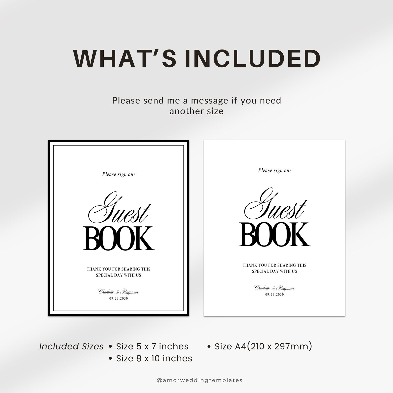 Modern Wedding Guest Book Sign Template (digital Download) - Etsy