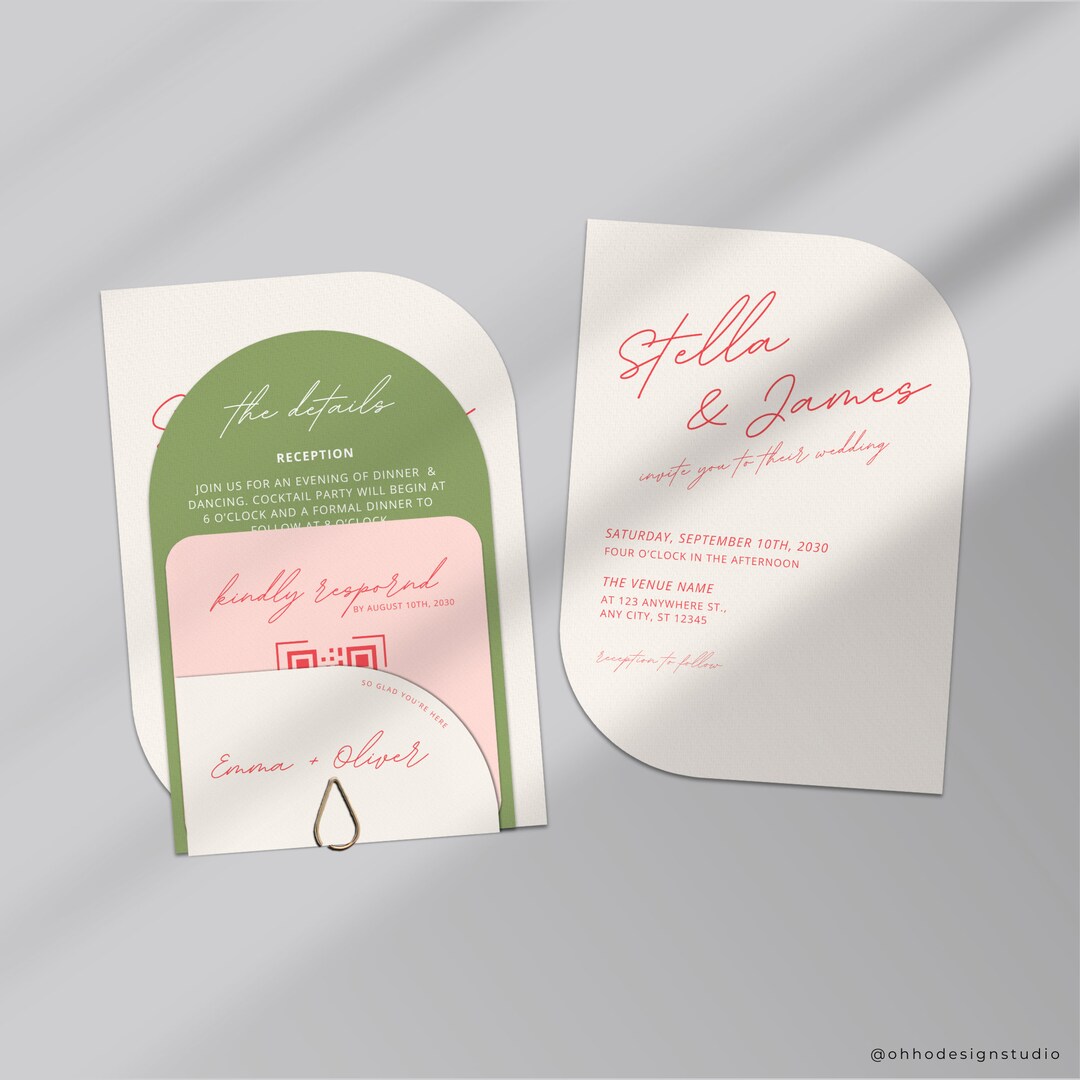 Wedding Arch Invitation Template, Wedding Invitation Set, Wedding ...