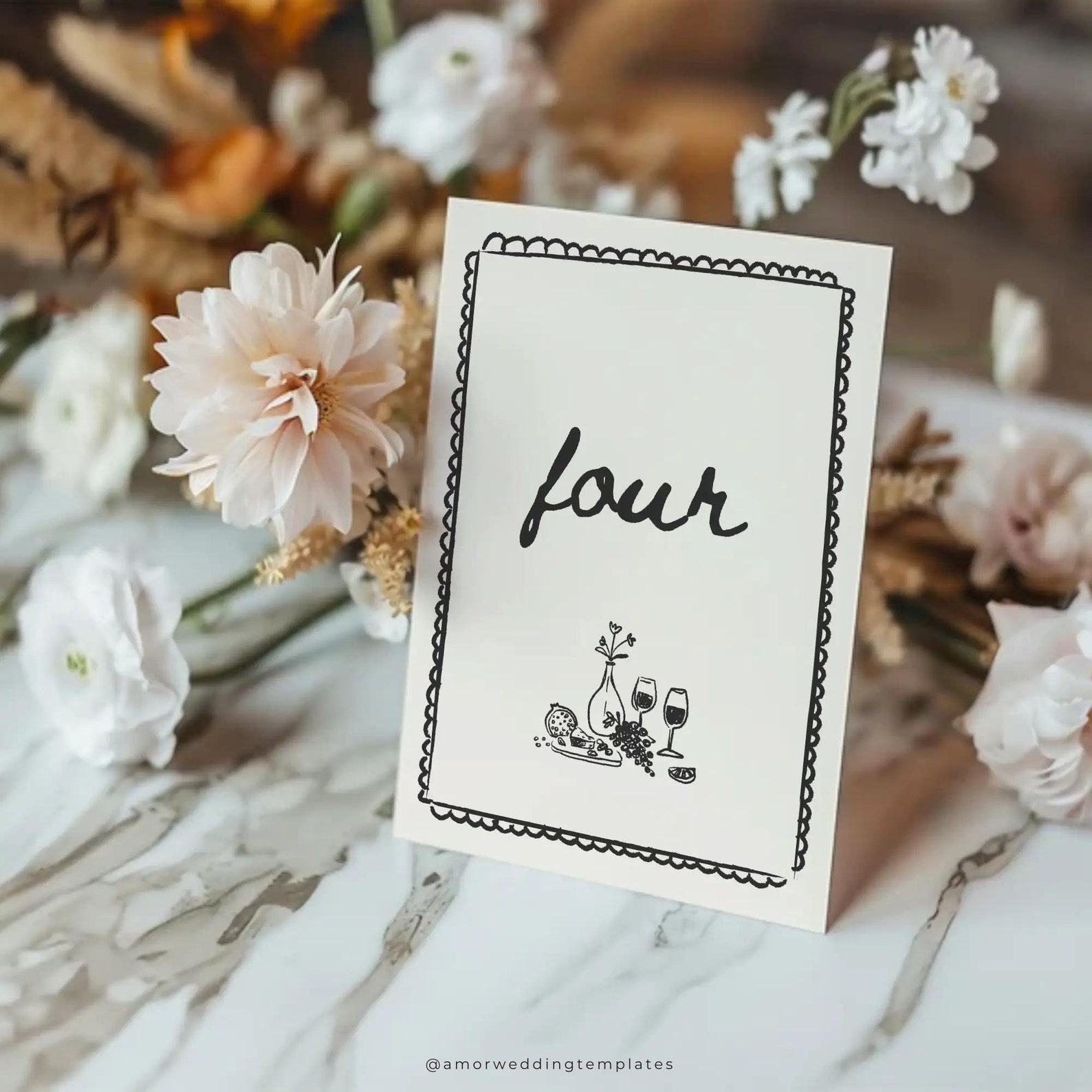 Handwritten Wedding Table Numbers: Whimsical Reception Decor (canva ...