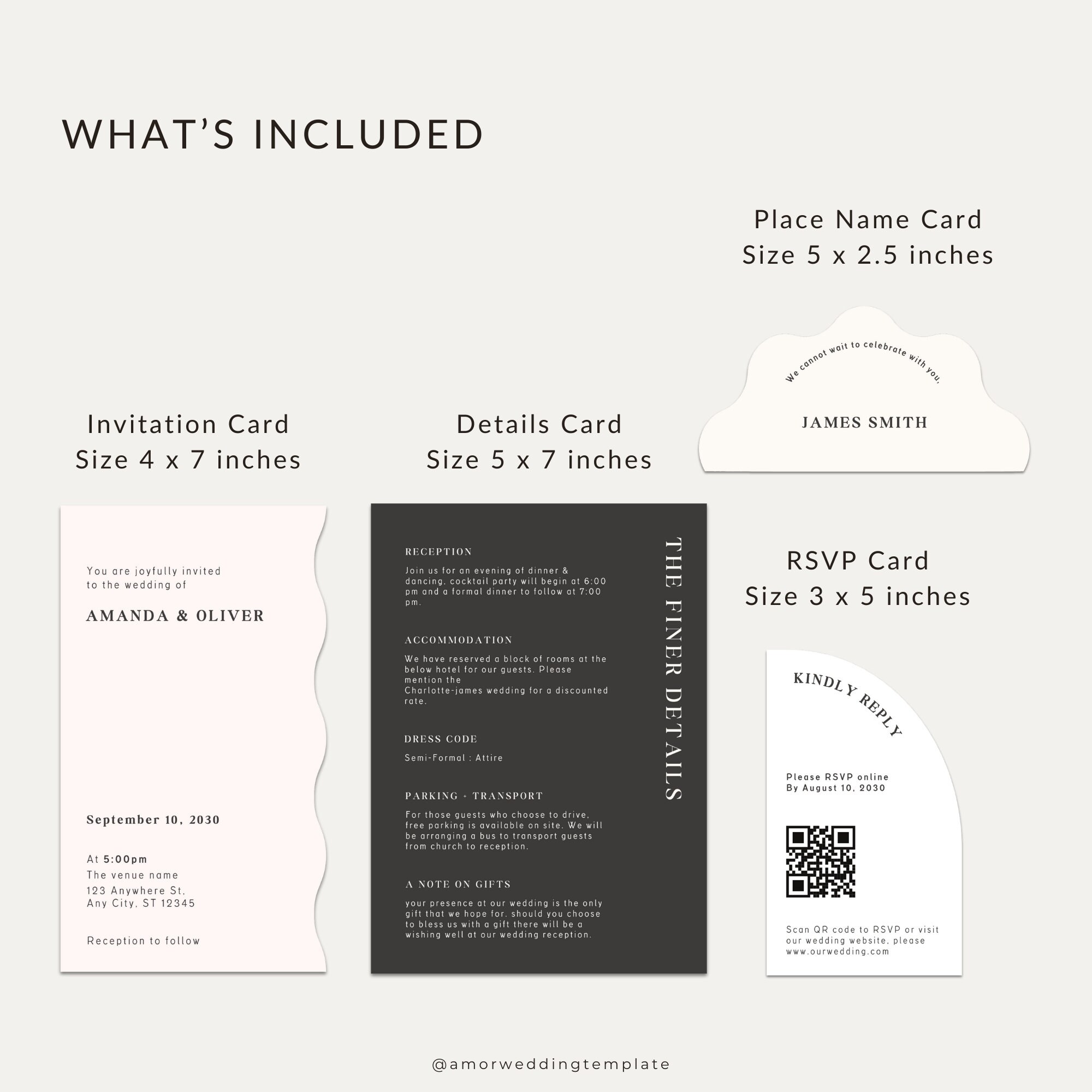 Wavy Wedding Invitation Simple Template Wedding Invitation Shape Cricut ...