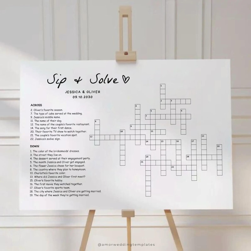 Custom Crossword Puzzle - Etsy