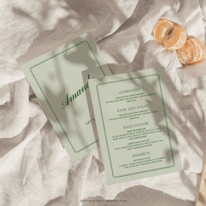 Romantic Handwritten Wedding Menu Template Reception Menu Card ...