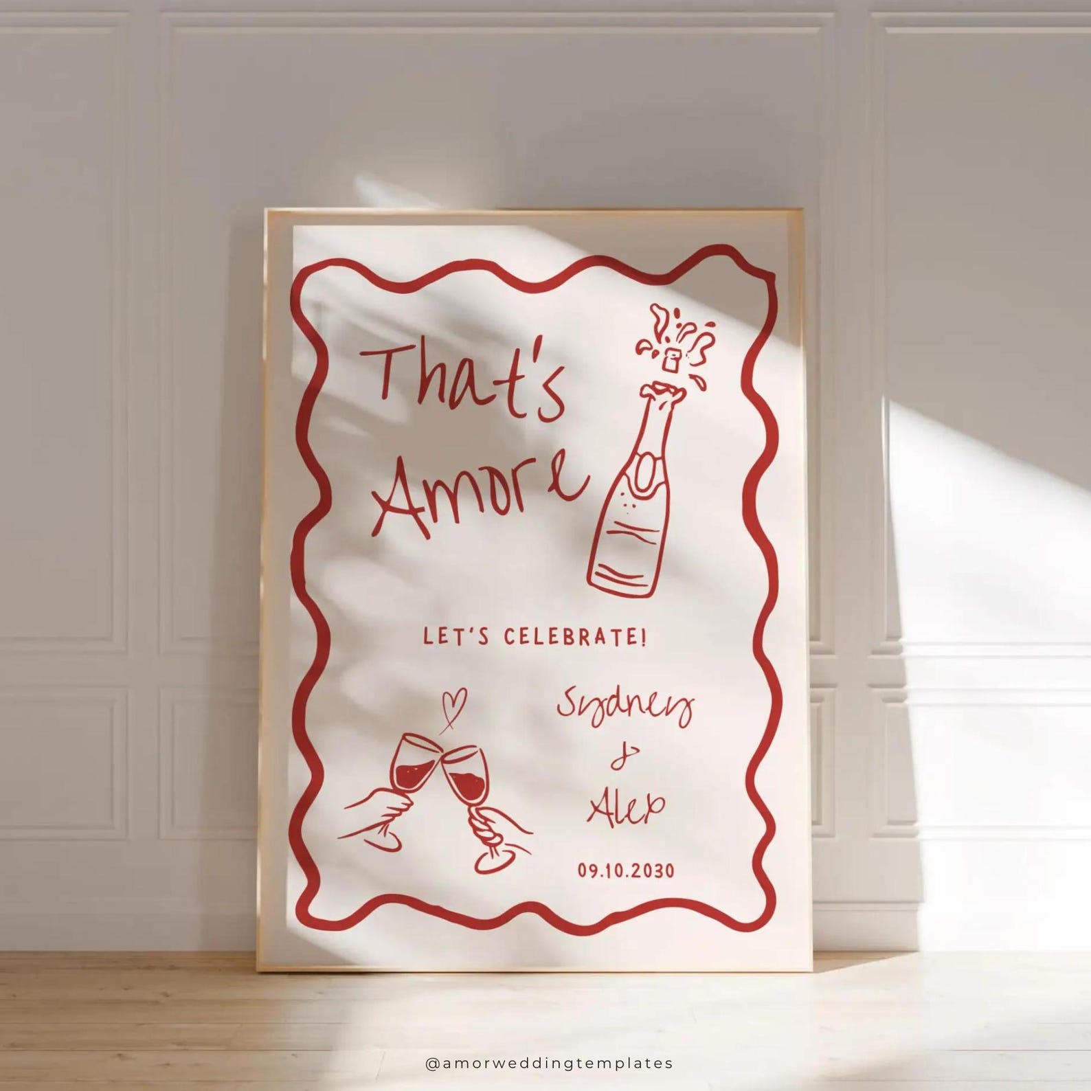 That's Amore Engagement Party Welcome Sign Template Whimsical ...