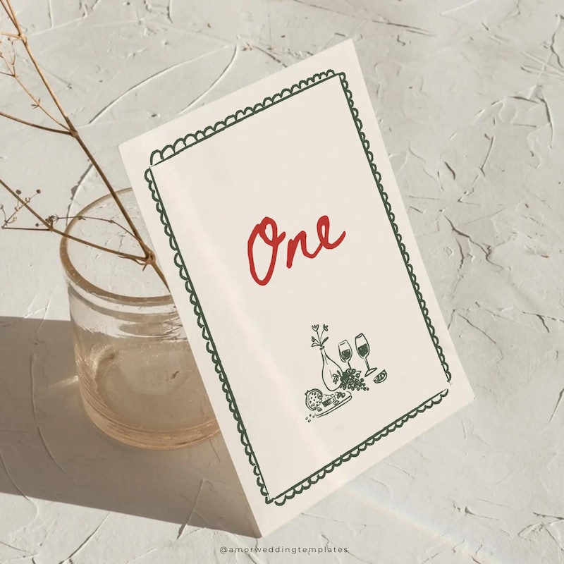 Table Numbers Wedding Template Red - Etsy UK