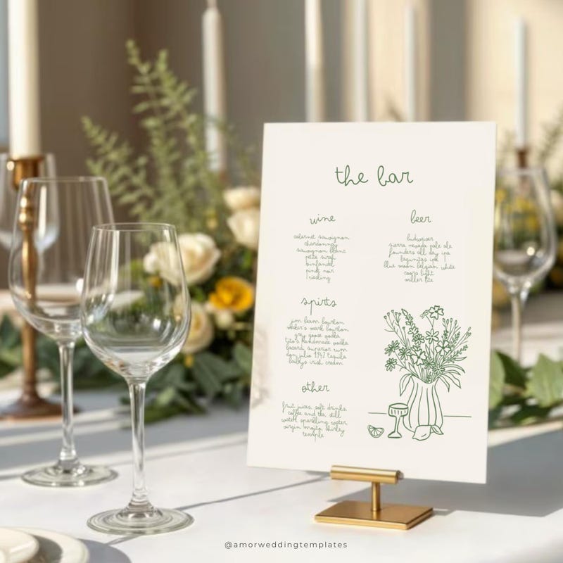 Floral Bar Linen Sign - Etsy UK