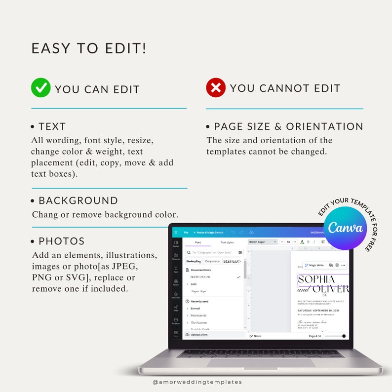 Hand-drawn Wedding Menu Template Simple Reception Menu Cards ...
