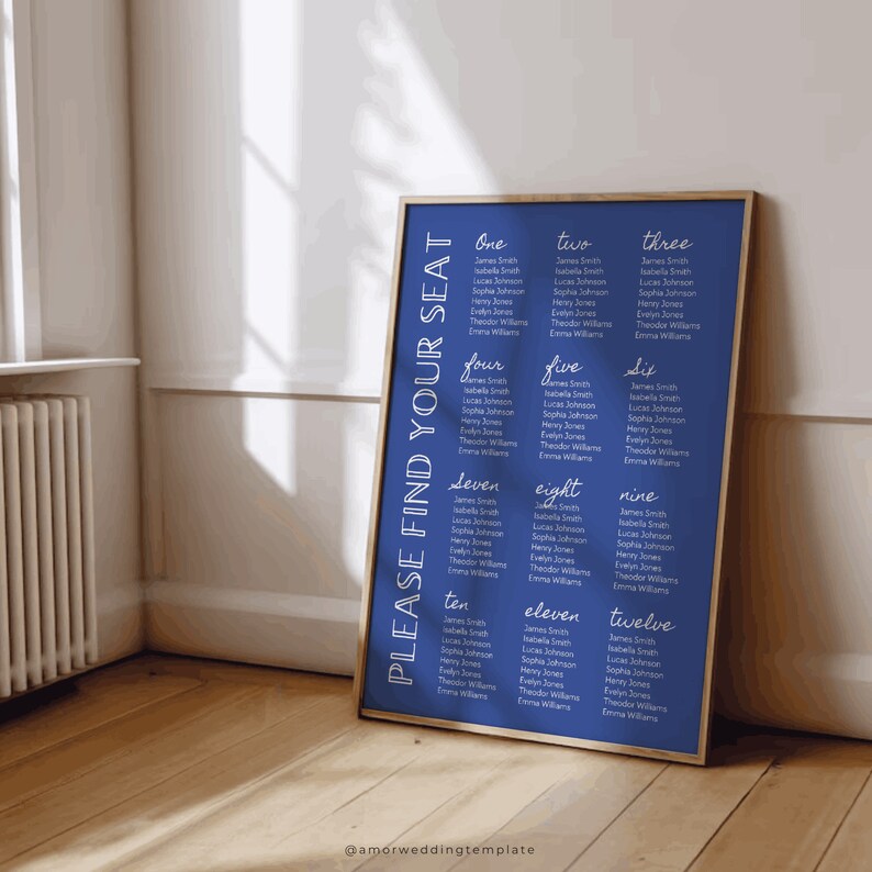 Reception Seating Chart Template Wedding Seating Chart Printable Frame ...