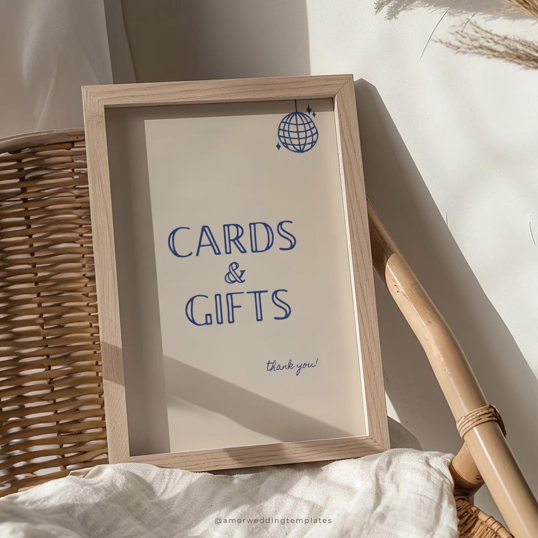 Cards and Gifts Sign Template Hand Drawn Wedding Gift Table Sign ...