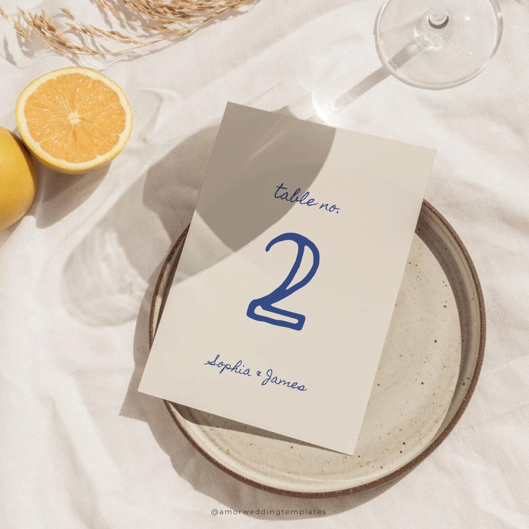 Handwritten Wedding Table Number Cards: Whimsical Decor (digital ...