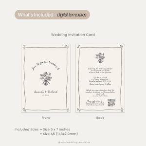 Hand Drawn Wedding Invitation Template, Handwritten Wedding Invitation ...