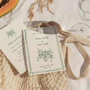 Hand Drawn Wedding Invitation Template Whimsical Wedding Invite QR Code ...