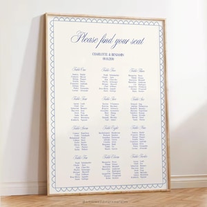 Whimsical Seating Chart Template Find Your Seat Sign Wedding Prints ...
