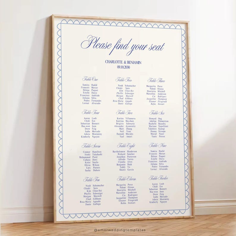 Whimsical Seating Chart Template Find Your Seat Sign Wedding Prints ...