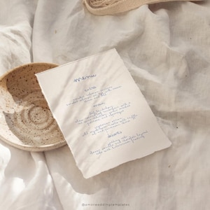 Handwritten Wedding Menu Card Template Reception Table Menu Printable ...